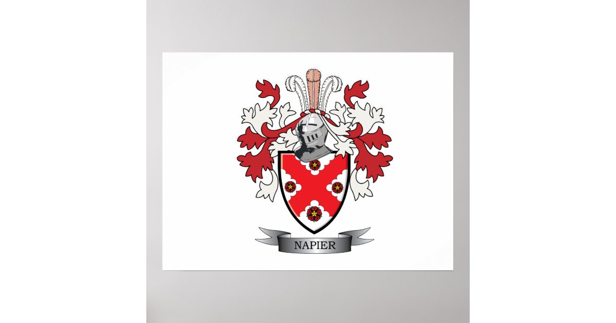 Napier Family Crest Coat of Arms Poster | Zazzle