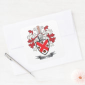 Napier Family Crest Coat of Arms Square Sticker | Zazzle