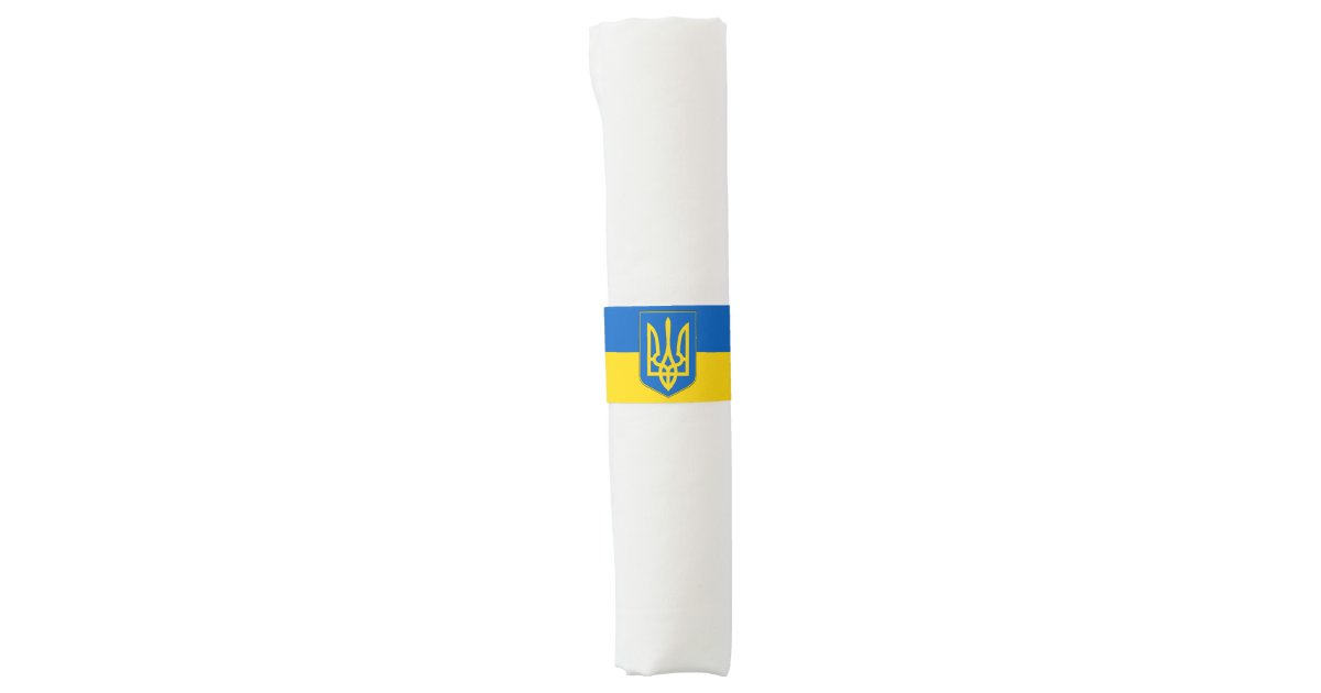 Napkin Band with flag of Ukraine | Zazzle