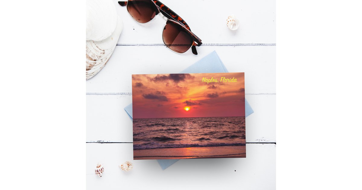 Naples, Florida Tropical Sunset Postcard | Zazzle