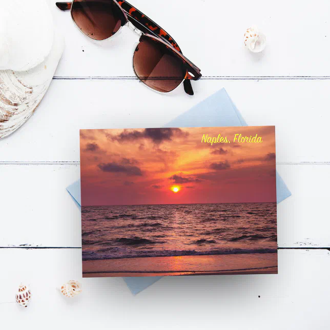 Naples, Florida Tropical Sunset Postcard | Zazzle
