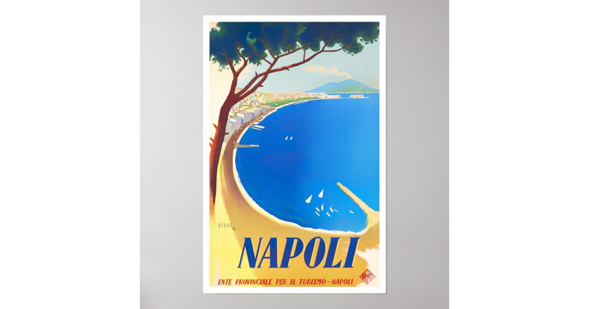 Naples Italy vintage travel Poster | Zazzle