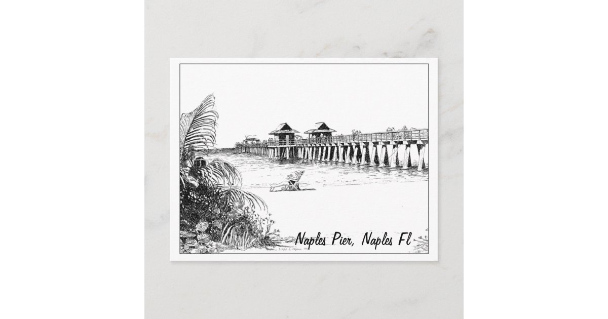 Naples Pier, Naples Fl Postcard | Zazzle