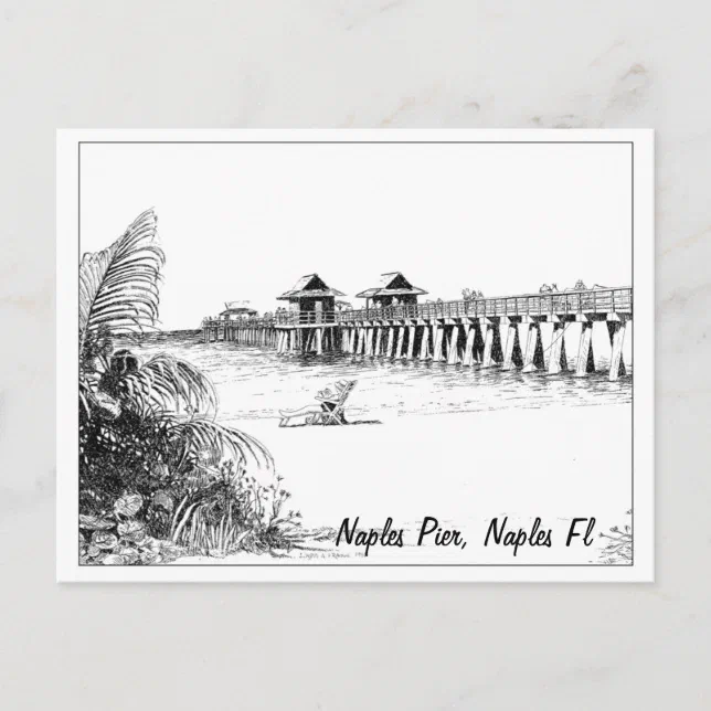Naples Pier, Naples Fl Postcard | Zazzle
