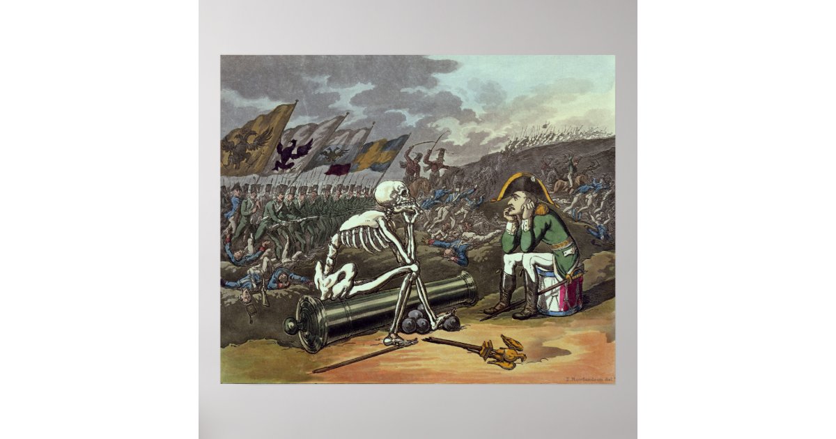 Napoleon and skeleton, 18th poster | Zazzle