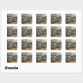 Napoleon and skeleton, 18th square sticker | Zazzle