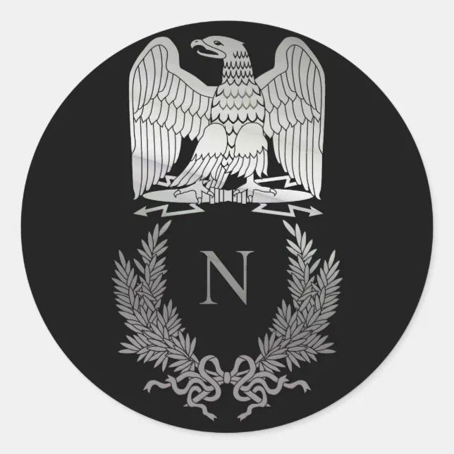 Napoleon Bonaparte Emblem Classic Round Sticker | Zazzle