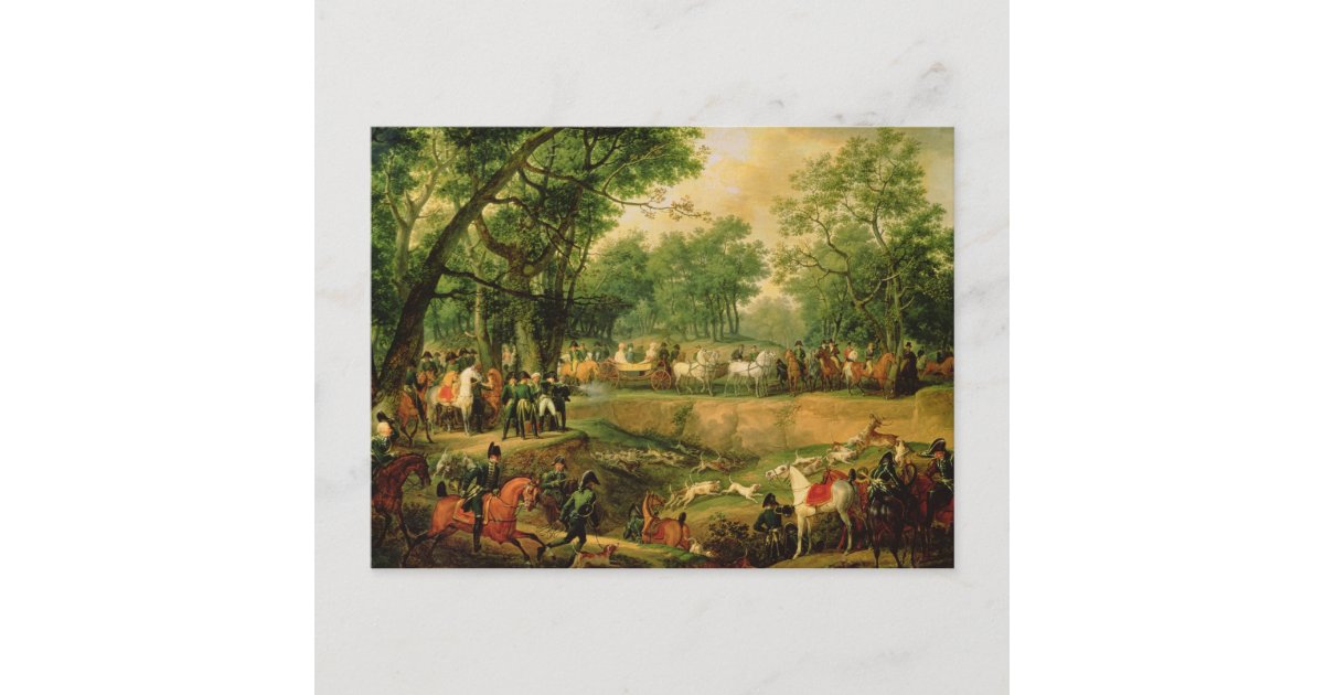 Napoleon on a hunt in the Compiegne Forest, 1811 Postcard | Zazzle