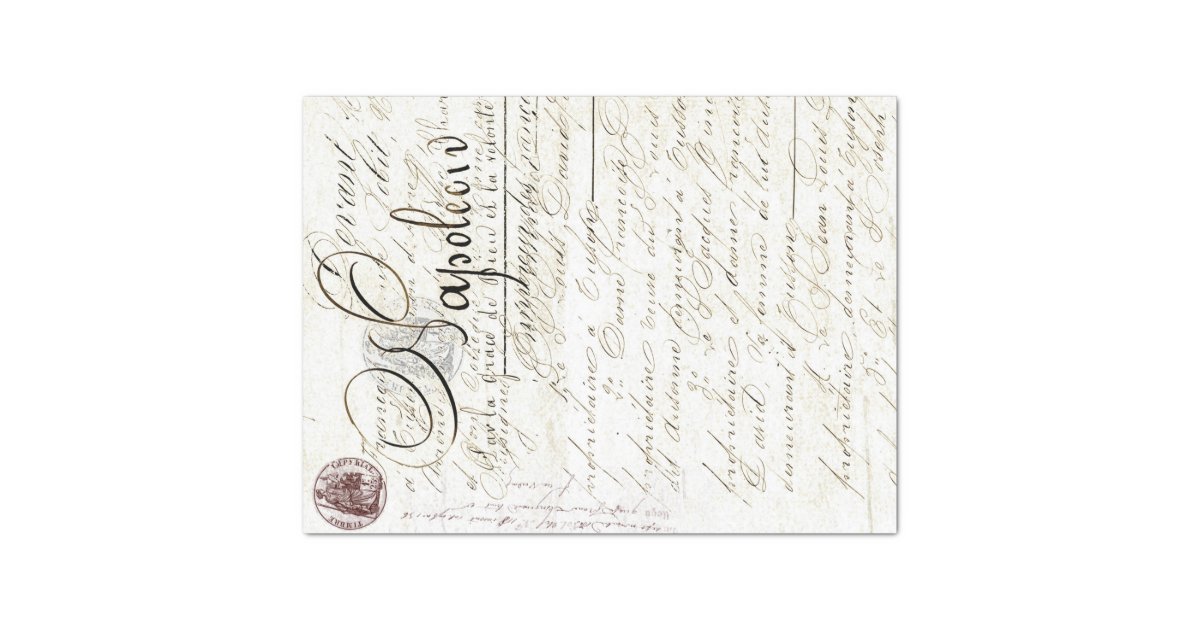Napoleon Script Decoupage Tissue Paper | Zazzle