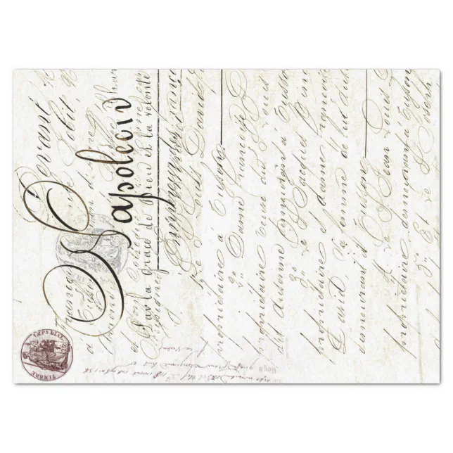 Napoleon Script Decoupage Tissue Paper | Zazzle