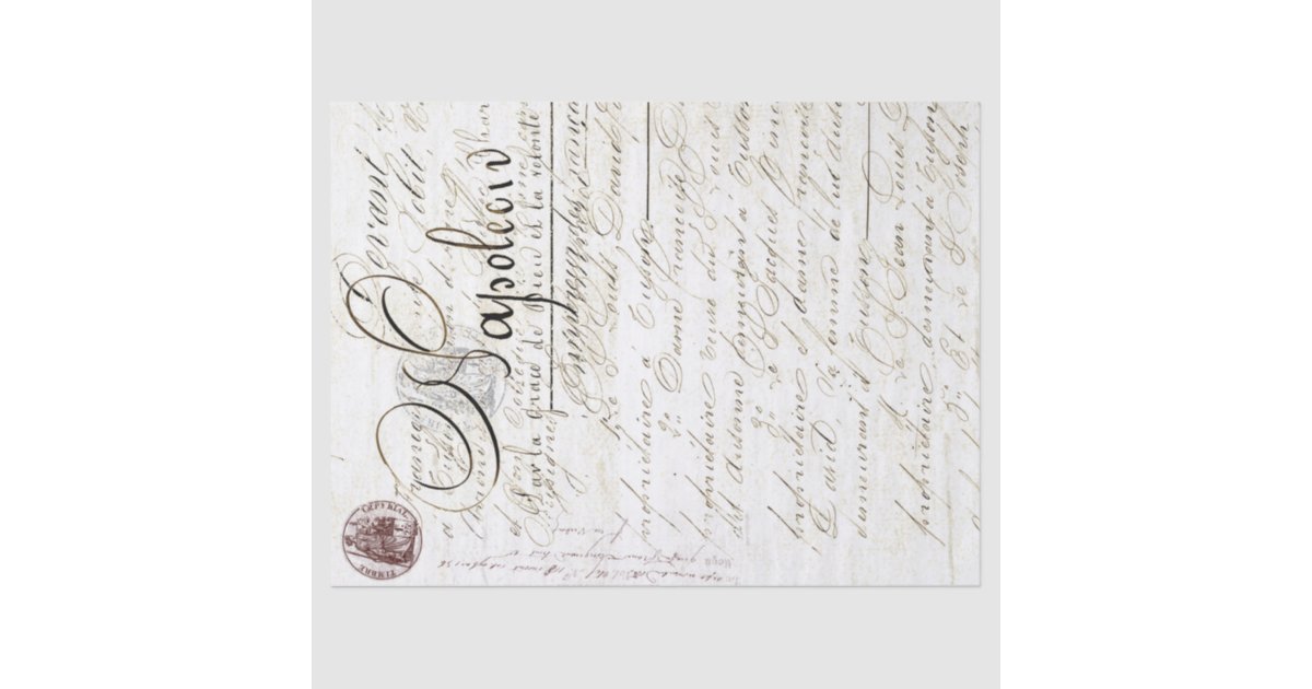 Napoleon Script Decoupage Tissue Paper | Zazzle