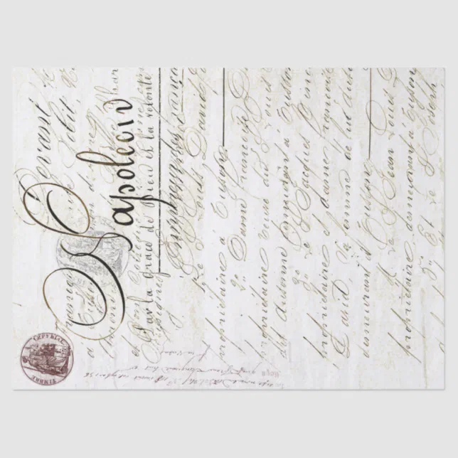 Napoleon Script Decoupage Tissue Paper | Zazzle
