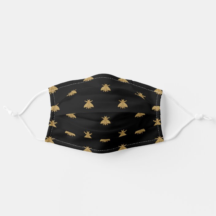 Napoleonic Bee on Black Adult Cloth Face Mask | Zazzle.com