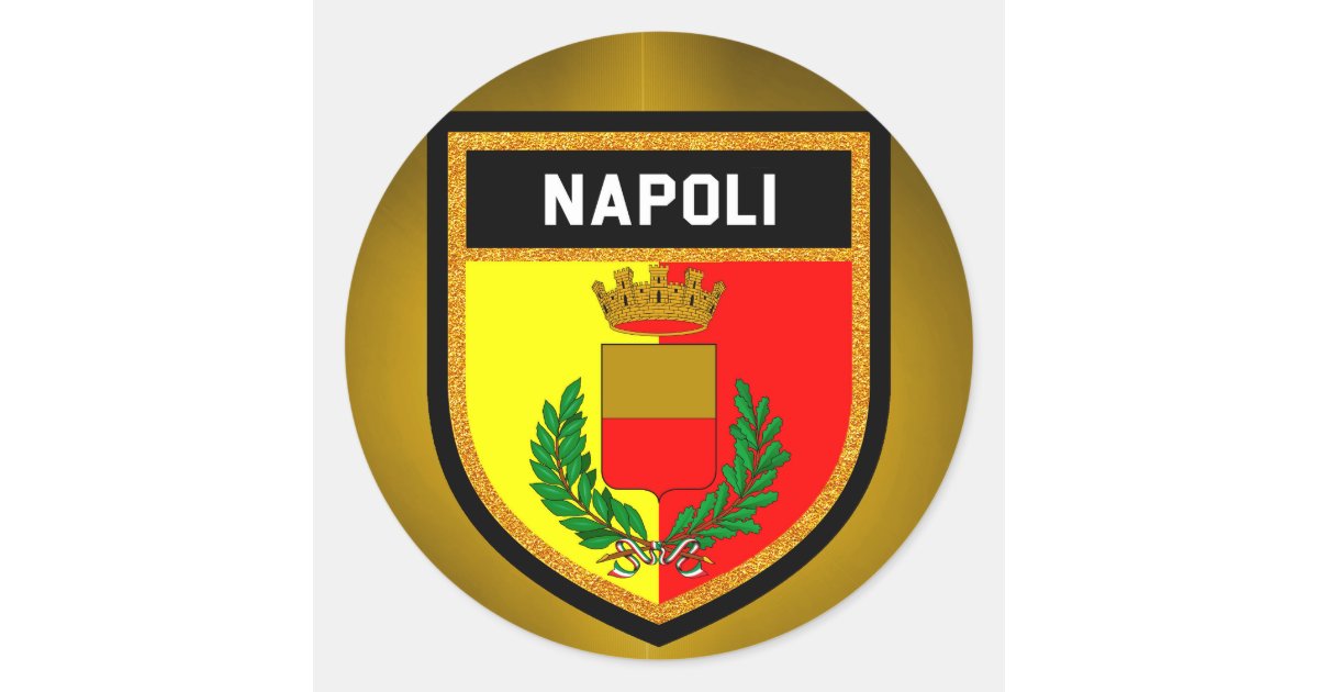 Napoli Flag Classic Round Sticker | Zazzle
