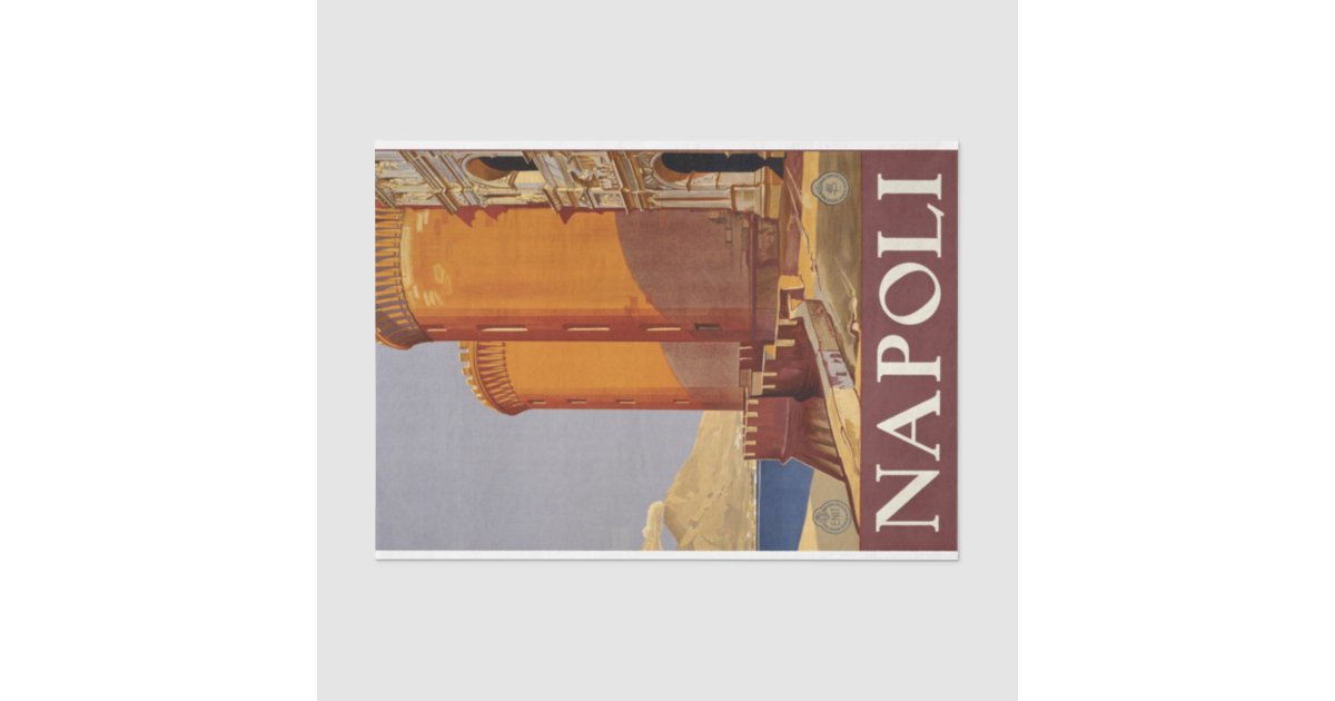 Napoli Travel Poster Decoupage Tissue Paper | Zazzle