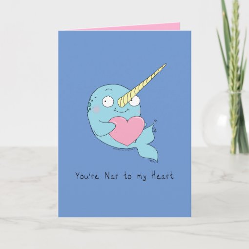 Nar to My Heart Narwhal Love Greeting Card | Zazzle