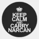 Narcan Keep Calm And Carry Narcan Classic Round Sticker | Zazzle