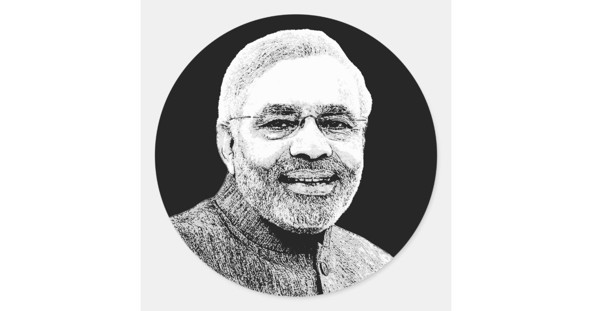 Narendra Modi Classic Round Sticker | Zazzle