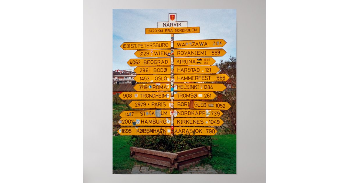 Narvik signpost poster | Zazzle
