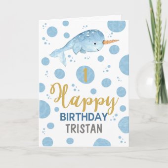 Narwhal Birthday Card | Zazzle