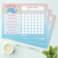 Narwhal Girl Reward Chart Personalised Planner Flyer | Zazzle