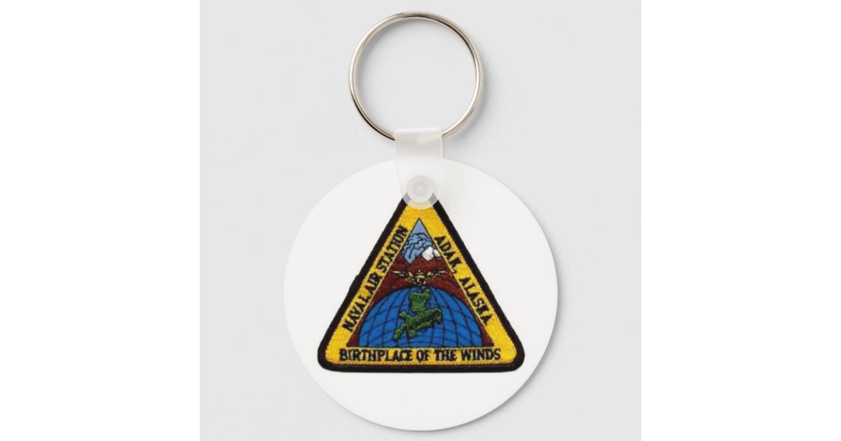 NAS Adak, Alaska White Keychain | Zazzle