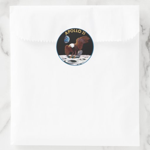 NASA Apollo 11 Logo Classic Round Sticker | Zazzle