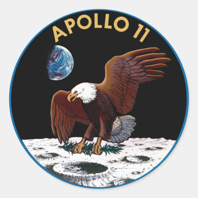 NASA Apollo 11 Logo Classic Round Sticker | Zazzle