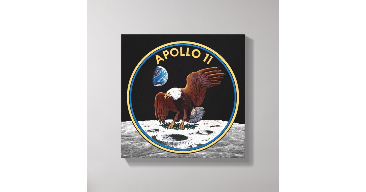 NASA Apollo 11 Moon Landing Lunar Patch Insignia Canvas Print | Zazzle