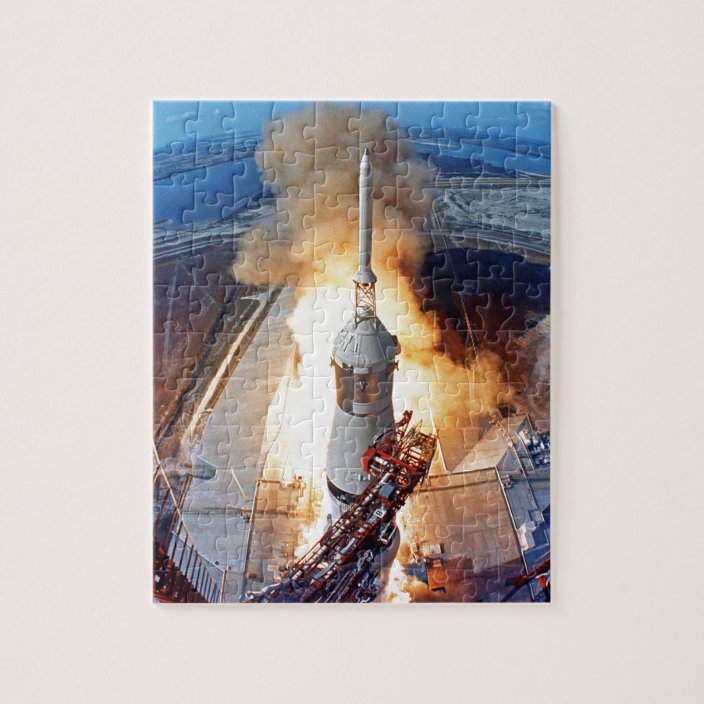 NASA Apollo 11 Moon Landing Rocket Launch Jigsaw Puzzle | Zazzle.com