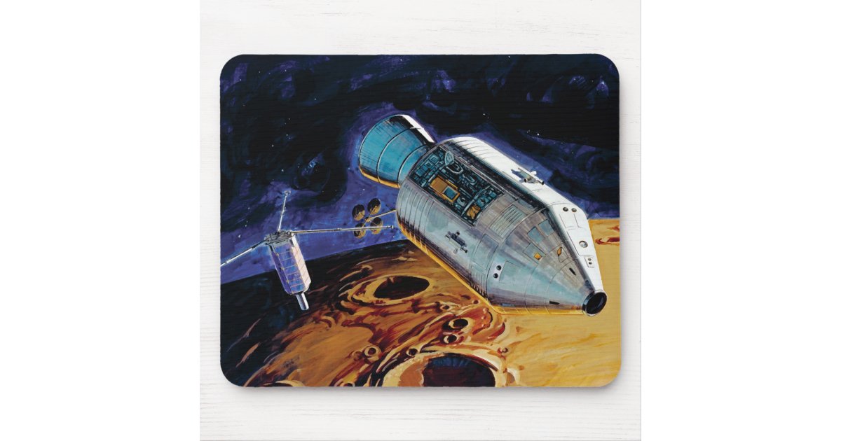 NASA Apollo 15 Subsatellite Lunar Orbit Artwork Mouse Pad | Zazzle