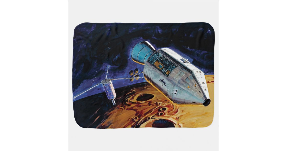 NASA Apollo 15 Subsatellite Lunar Orbit Artwork Receiving Blanket | Zazzle