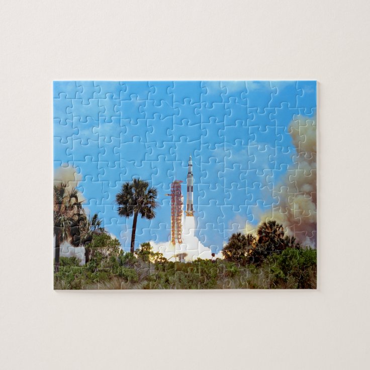 NASA Apollo 16 Saturn V Rocket Launch Jigsaw Puzzle | Zazzle