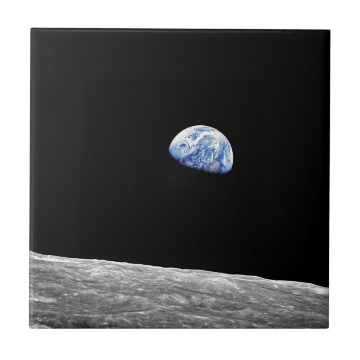 NASA Apollo 8 Earthrise Moon Lunar Orbit Photo Ceramic Tile | Zazzle.com