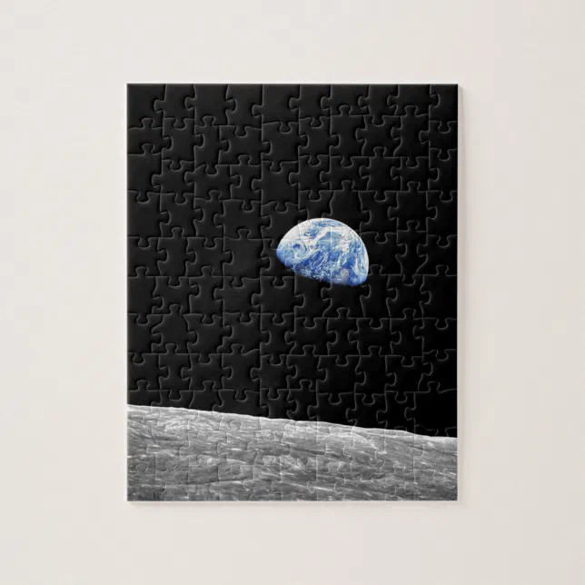 NASA Apollo 8 Earthrise Moon Lunar Orbit Photo Jigsaw Puzzle | Zazzle
