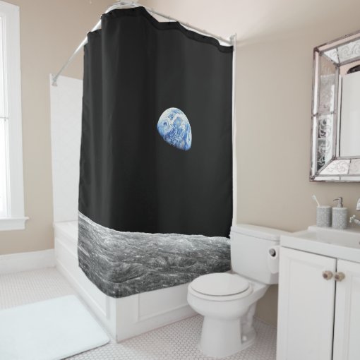 NASA Apollo 8 Earthrise Moon Lunar Orbit Photo Shower Curtain | Zazzle
