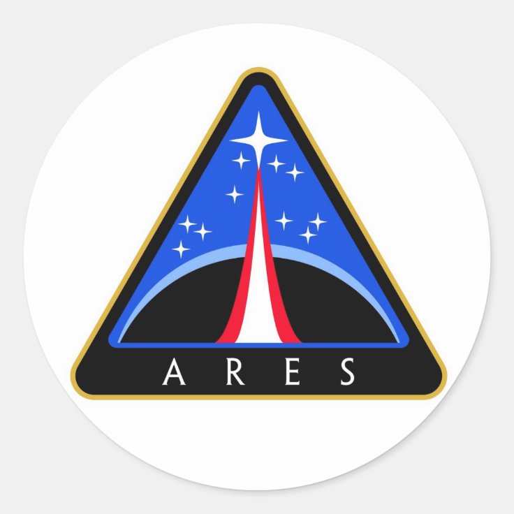 NASA Ares Rocket Logo Classic Round Sticker | Zazzle