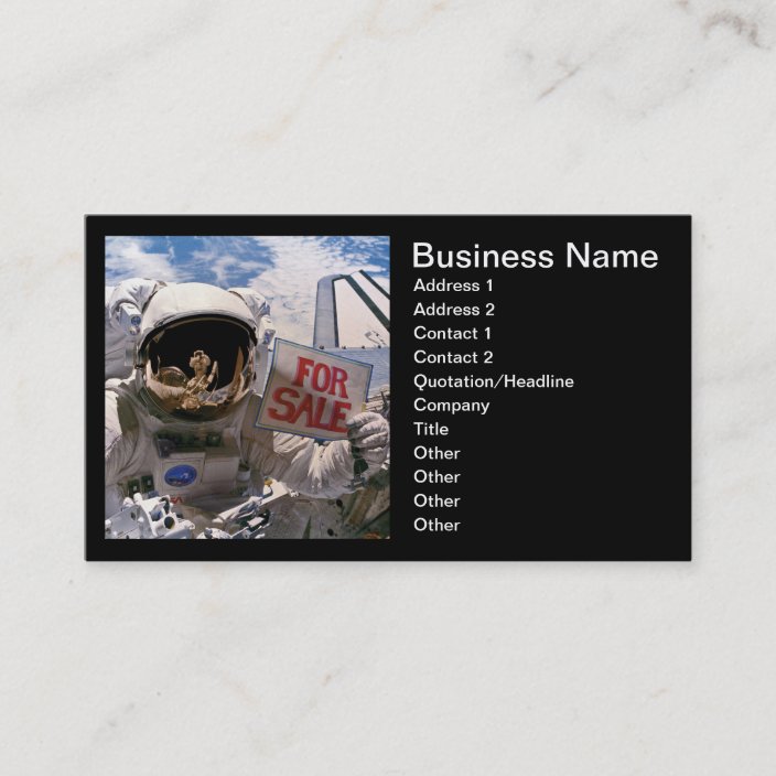 NASA Astronaut Holding Sign - Add Custom Text Business Card | Zazzle.com