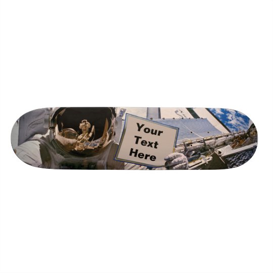 NASA Astronaut Holding Sign - Add Custom Text Skateboard Deck | Zazzle.com