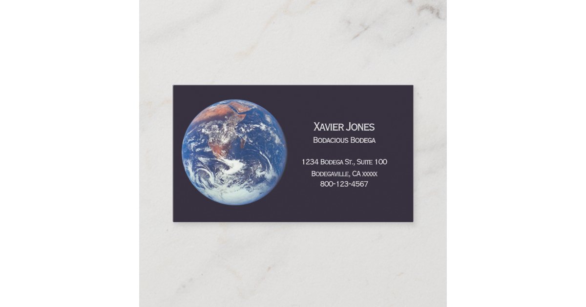NASA Earth Apollo 17 personalized business card | Zazzle.com