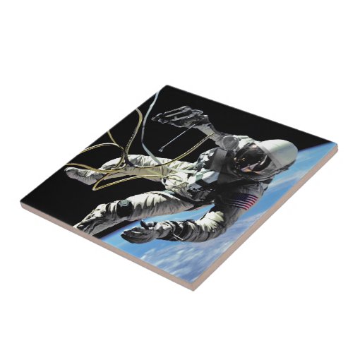 NASA First American Astronaut Spacewalk Photo Ceramic Tile | Zazzle