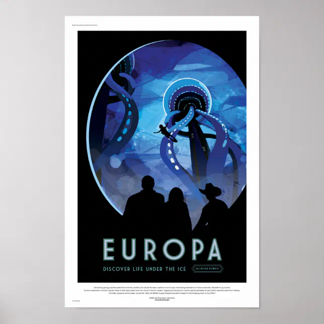 NASA Future Travel Poster - Jupiter's Moon Europa | Zazzle
