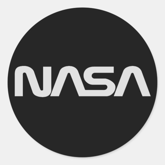 NASA Gray Worm Logo Classic Round Sticker | Zazzle.com