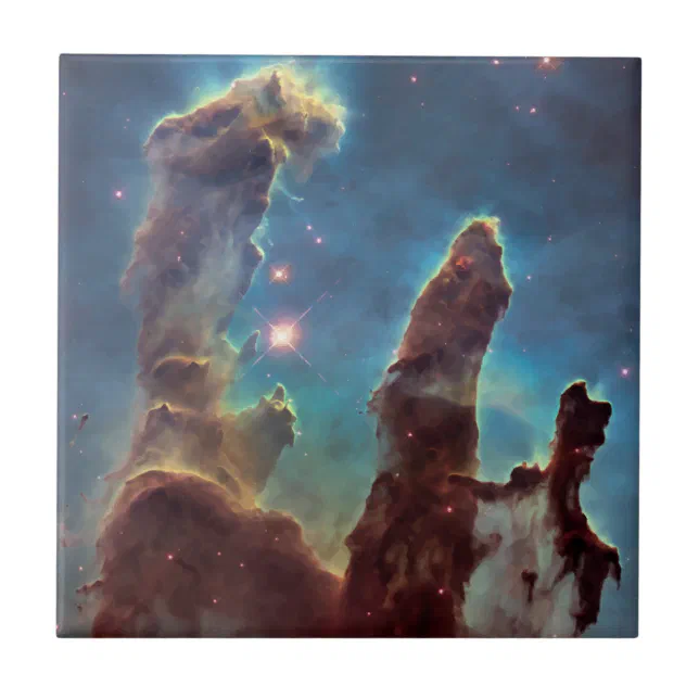NASA Hubble Telescope Photo PIllars of Creation Ceramic Tile | Zazzle