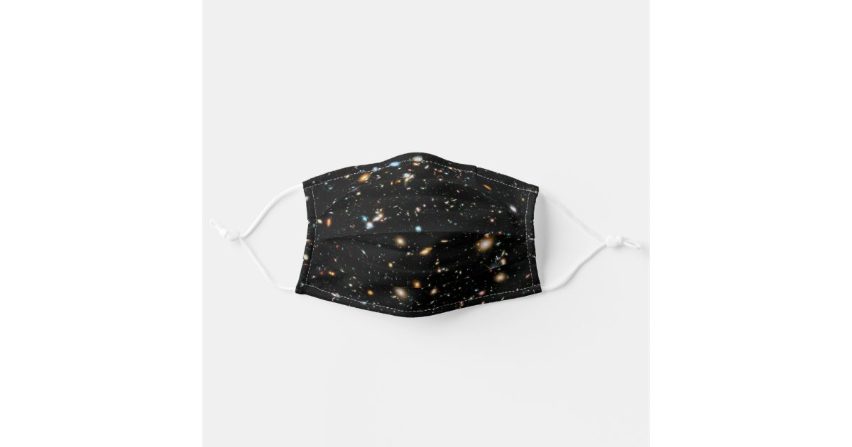 NASA Hubble Ultra Deep Field Galaxies Adult Cloth Face Mask | Zazzle