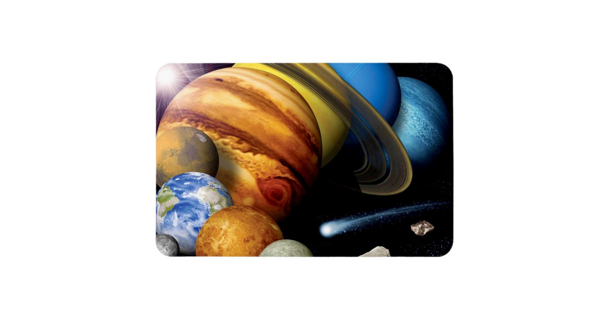 NASA JPL Solar System Planets Montage Space Photos Magnet | Zazzle