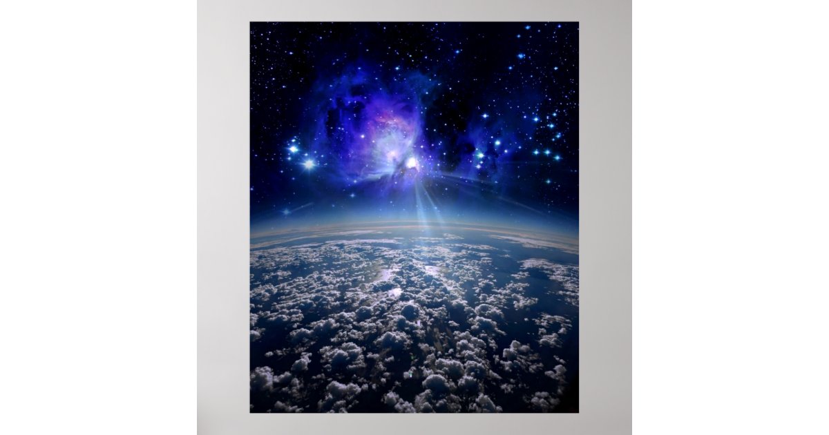 Nasa, orbiting earth, beautiful earth from space poster | Zazzle
