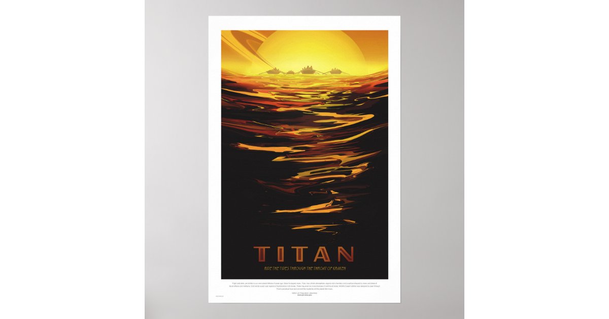 NASA - Retro Titan Tour Travel Poster | Zazzle