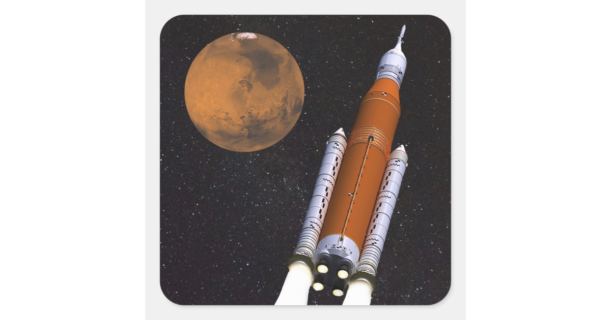 NASA SLS Space Launch System Square Sticker | Zazzle