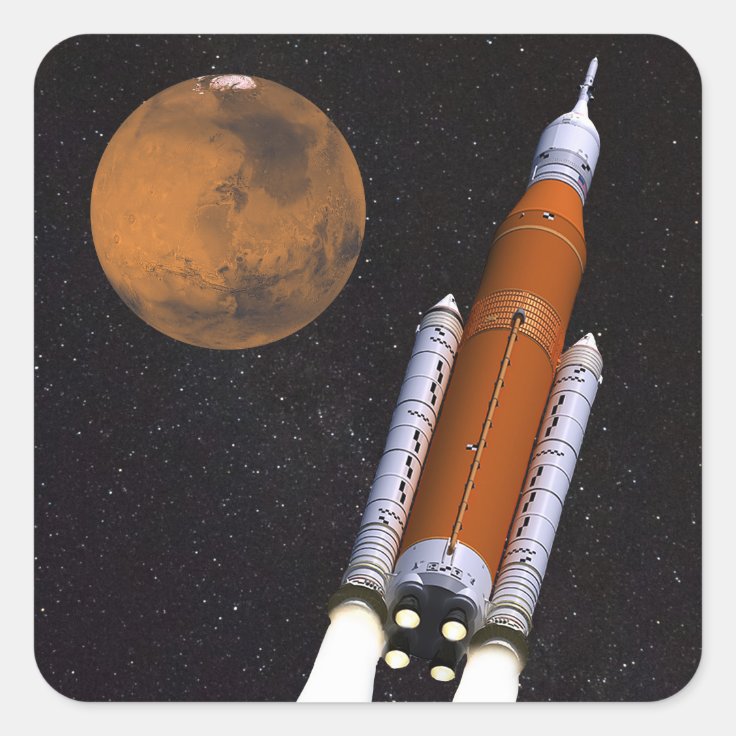 NASA SLS Space Launch System Square Sticker | Zazzle